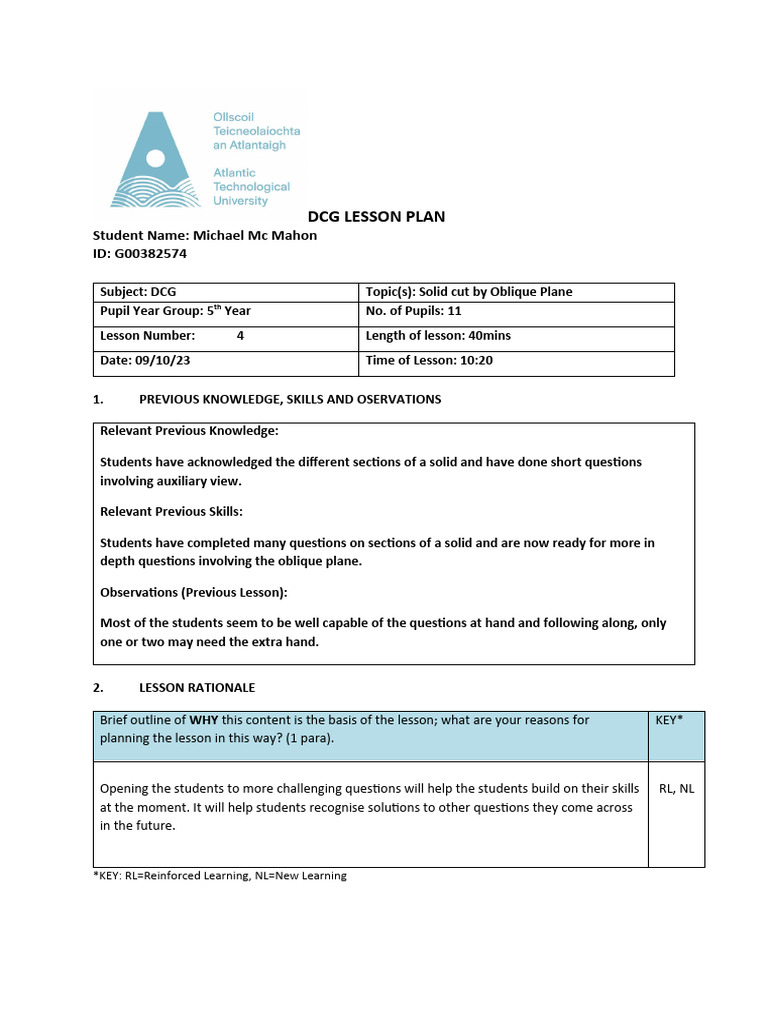 dcg 5th year l4 | PDF | Question | Learning