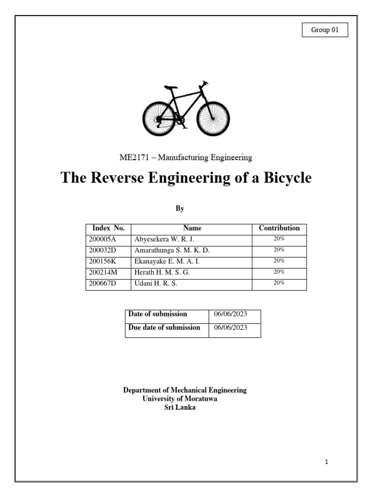 Reverse Engineering Project Report - Group 1 | PDF | Forging | Extrusion Reverse Engineering Project Report - Group 1 | PDF | Forging | Extrusion