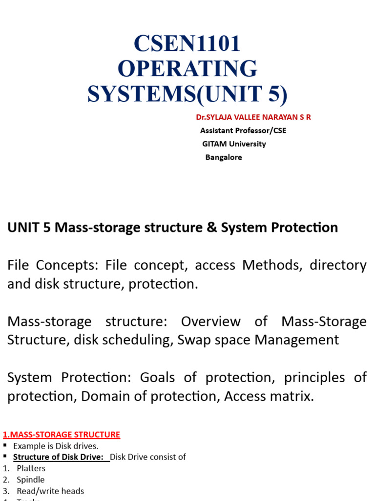 OS UNIT5 Sylaja | PDF | Computer File | Hard Disk Drive