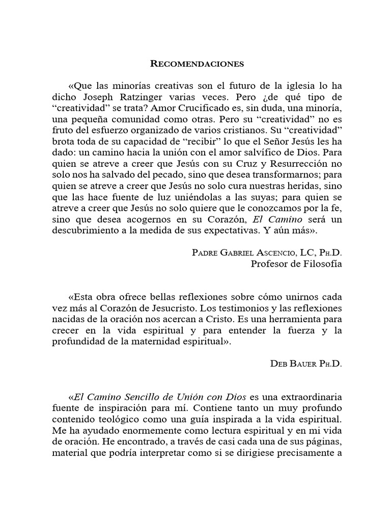 El Camino Sencillo de Unión Con Dios | PDF | Cristo (título) | espíritu ...