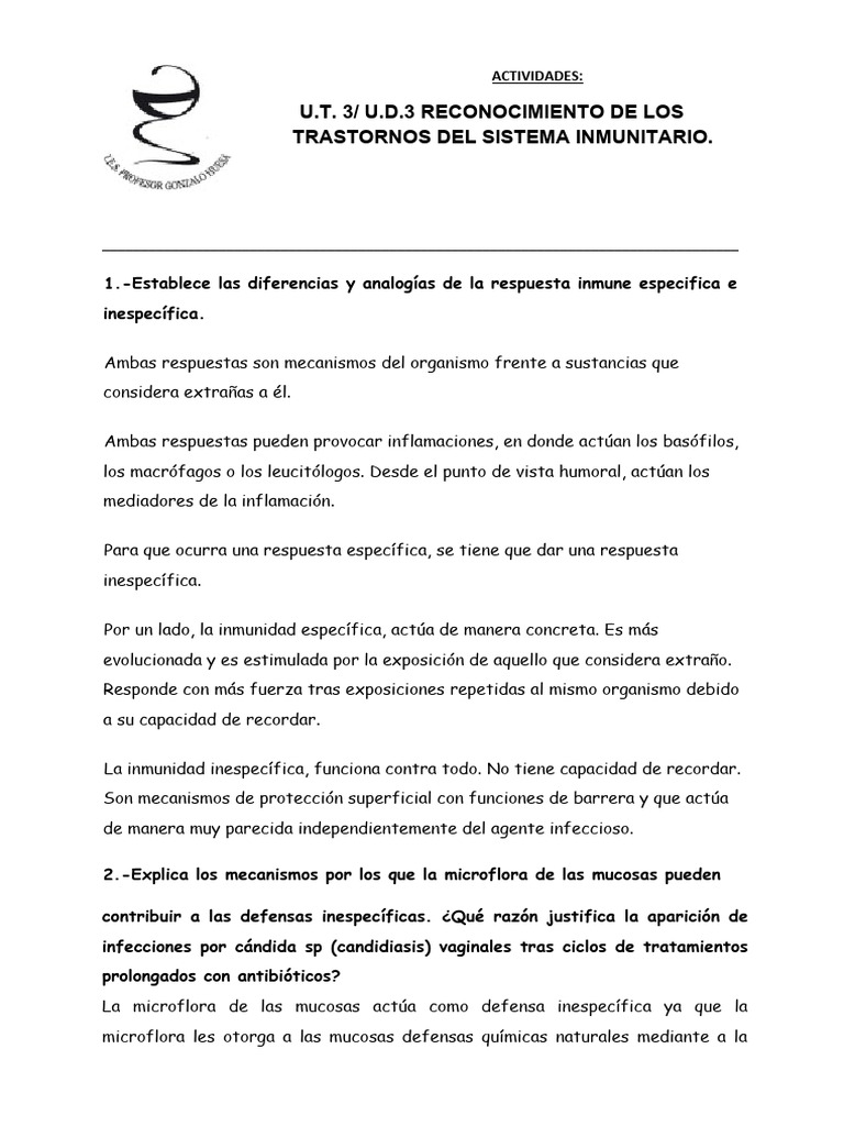 Act Ra3 | PDF | Sistema inmune | Linfocitos