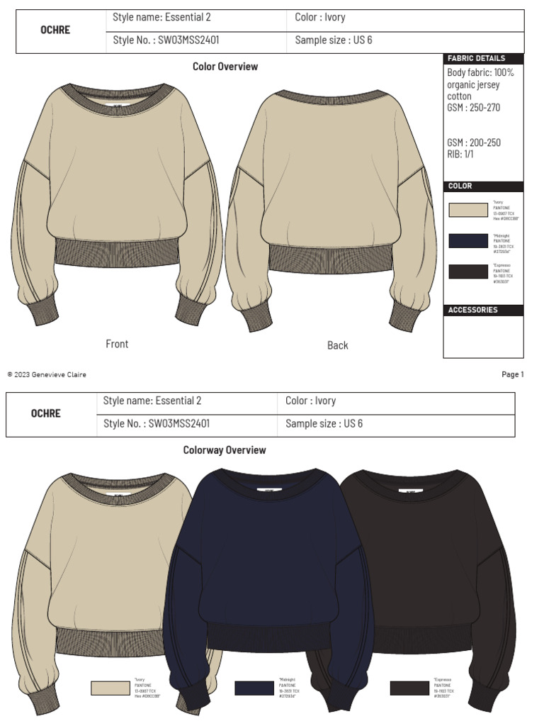 Ladies Crop Sweater Tech Pack | PDF | Knitting | Fashion