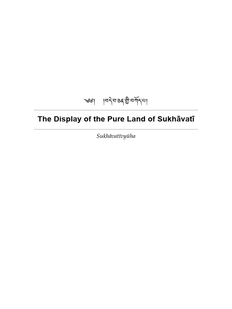 The Display of The Pure Land of Sukhavati | PDF | Bodhisattva | Mahayana