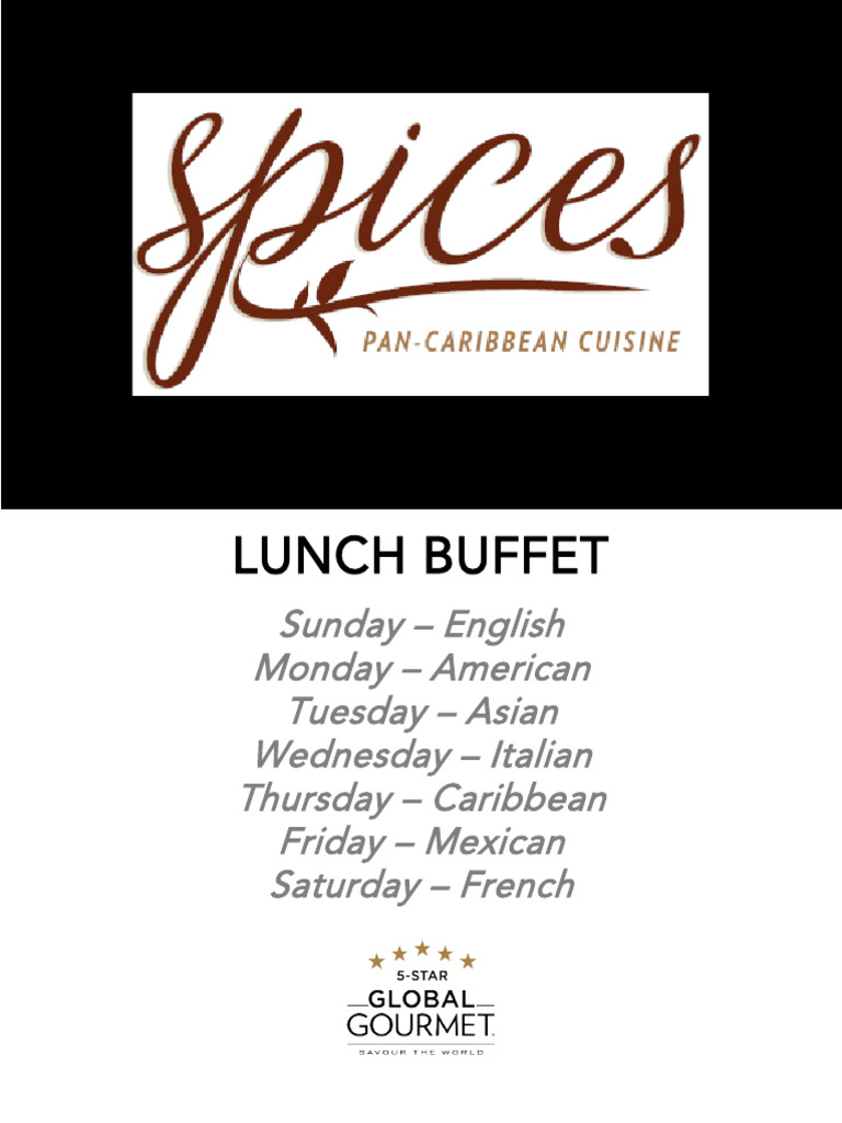 Spices Buffet Sign For RFCM, Lunch Buffet Rotation | PDF