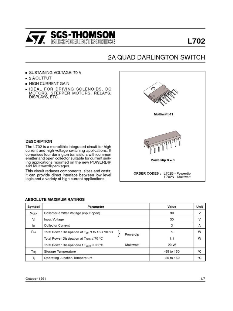 L702B Datasheet | PDF | Electrical Engineering | Electricity
