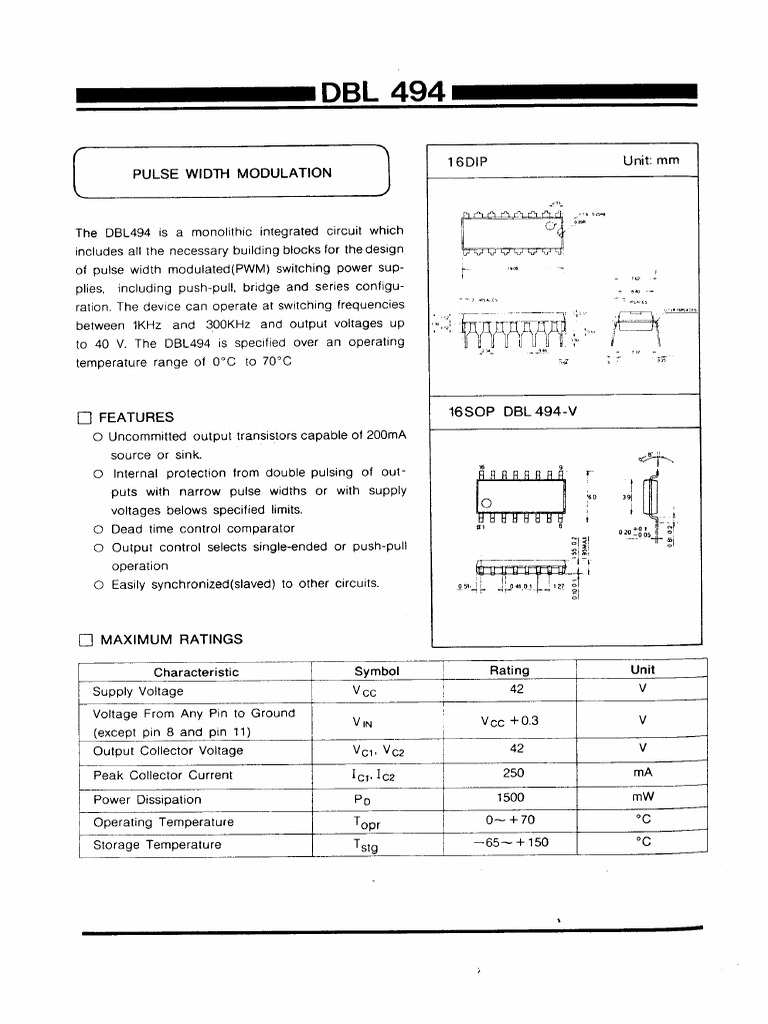 DBL494 Datasheet | PDF
