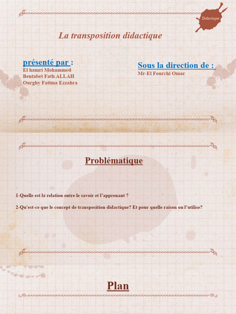 Transposition Didactique | PDF | Apprentissage