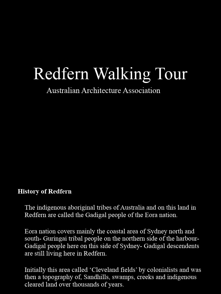 Redfern Walking Tour: Australian Architecture Association | PDF ...