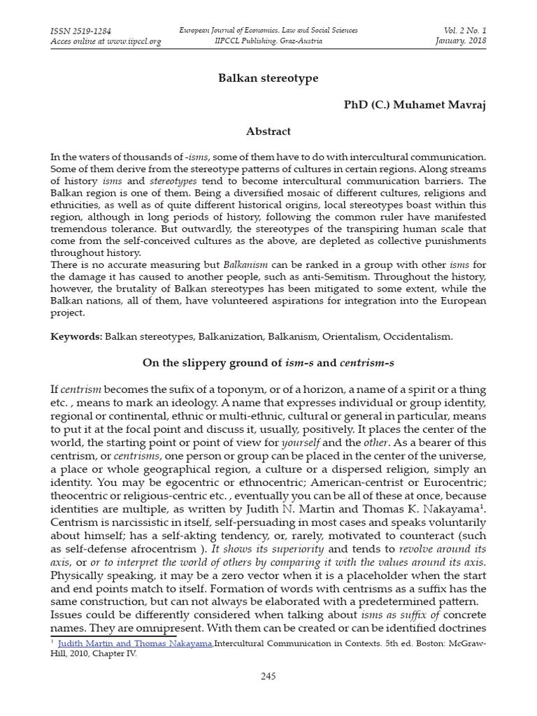 Balkan Stereotype | PDF | Balkans | Kosovo