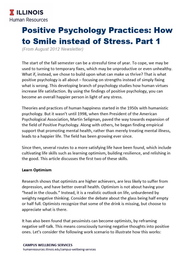 Positive Psychology Practices: How To Smile Instead of Stress. Part 1 ...