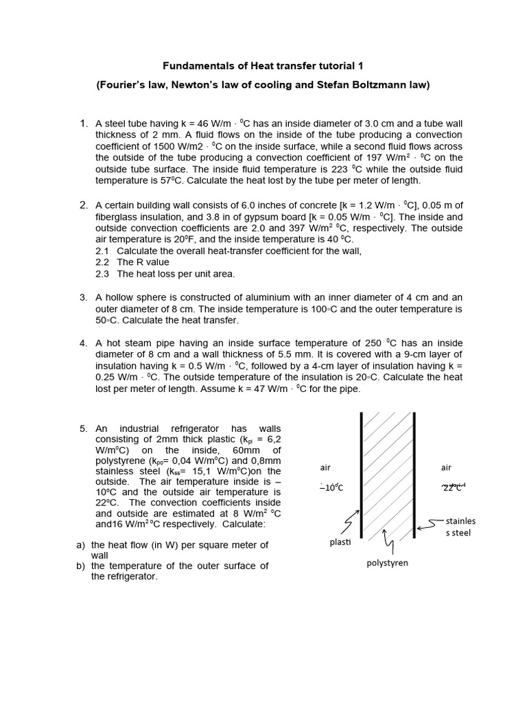 Heat Transfer Tutorial 1 | PDF | Heat Transfer | Thermal Insulation
