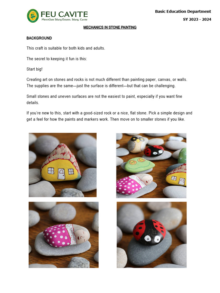Easy Stone Painting Techniques for Kids | PDF | Paint | Acrylic Paint