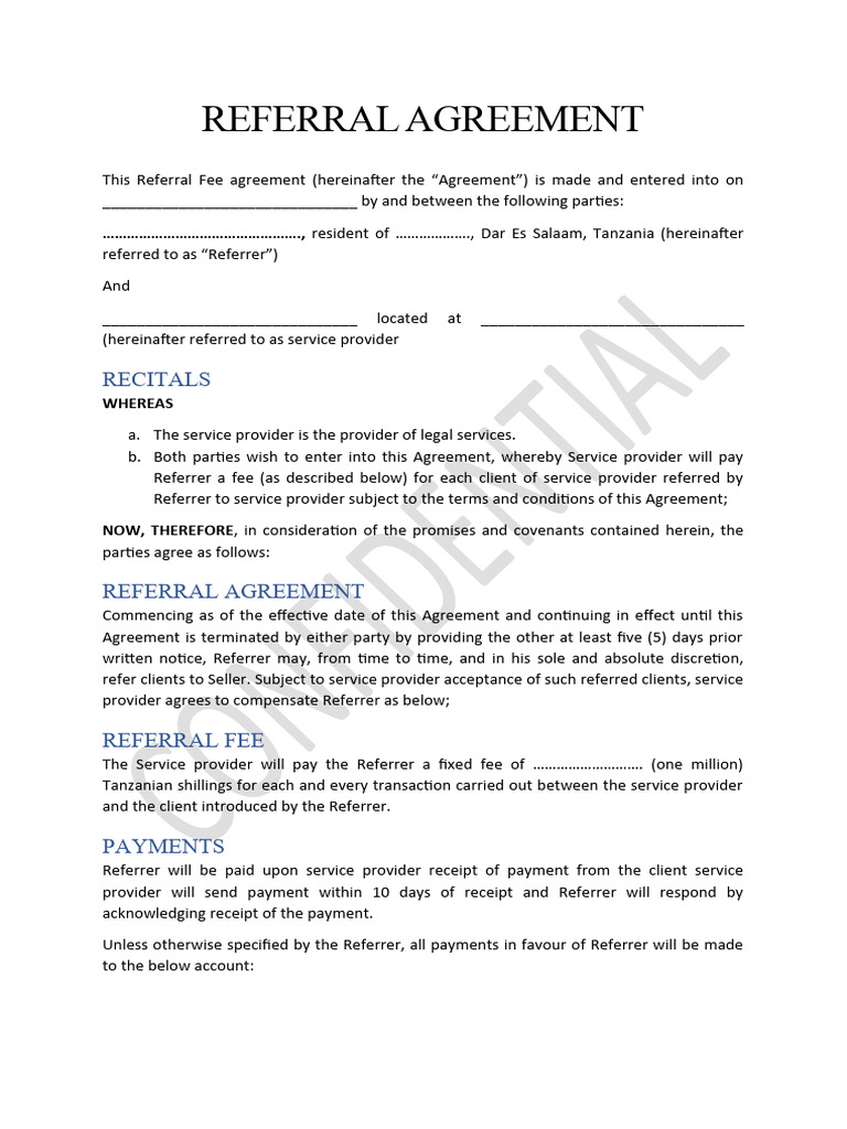 REFERRAL AGREEMENT | PDF | Justice | Crime & Violence