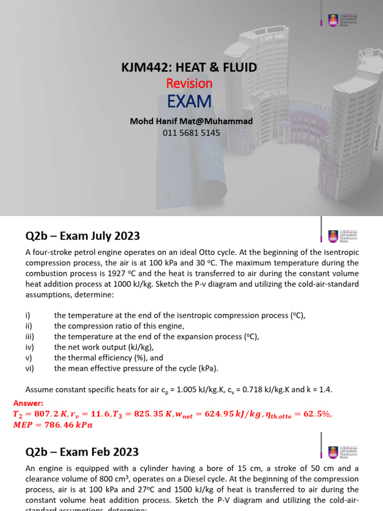 Revision Exam Dis | PDF | Heat Transfer | Thermodynamic Properties