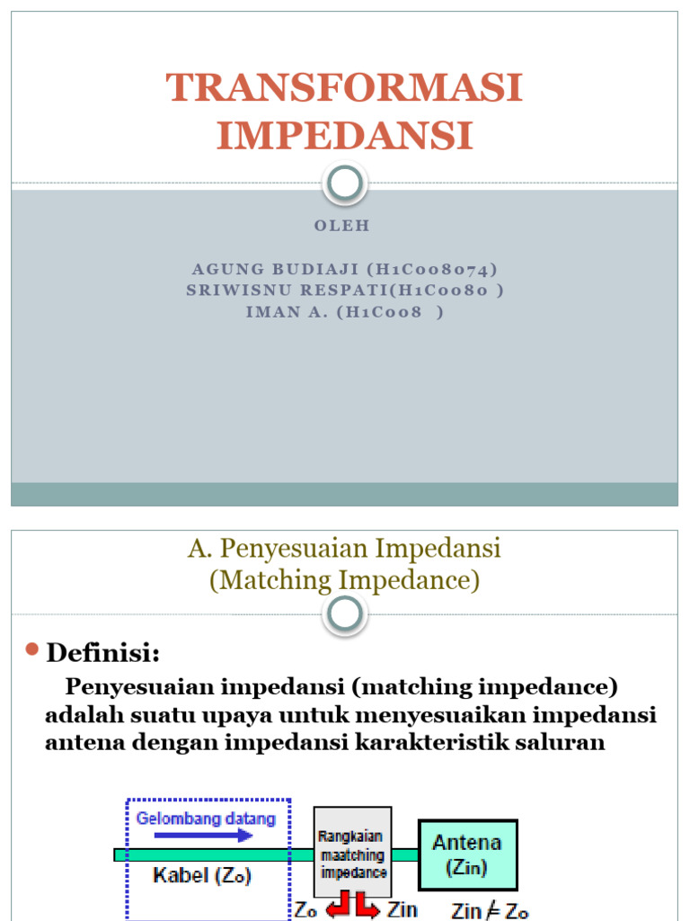 Transformasi Impedansi | PDF