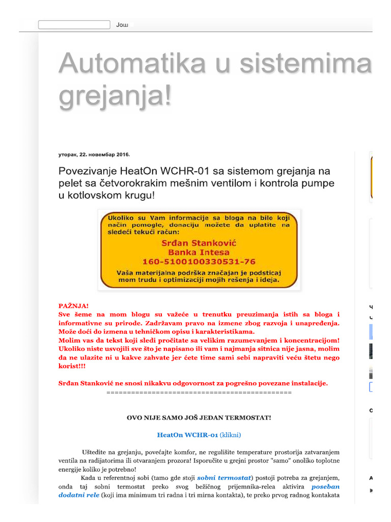 Automatika U Sistemima Grejanja 2016 | PDF