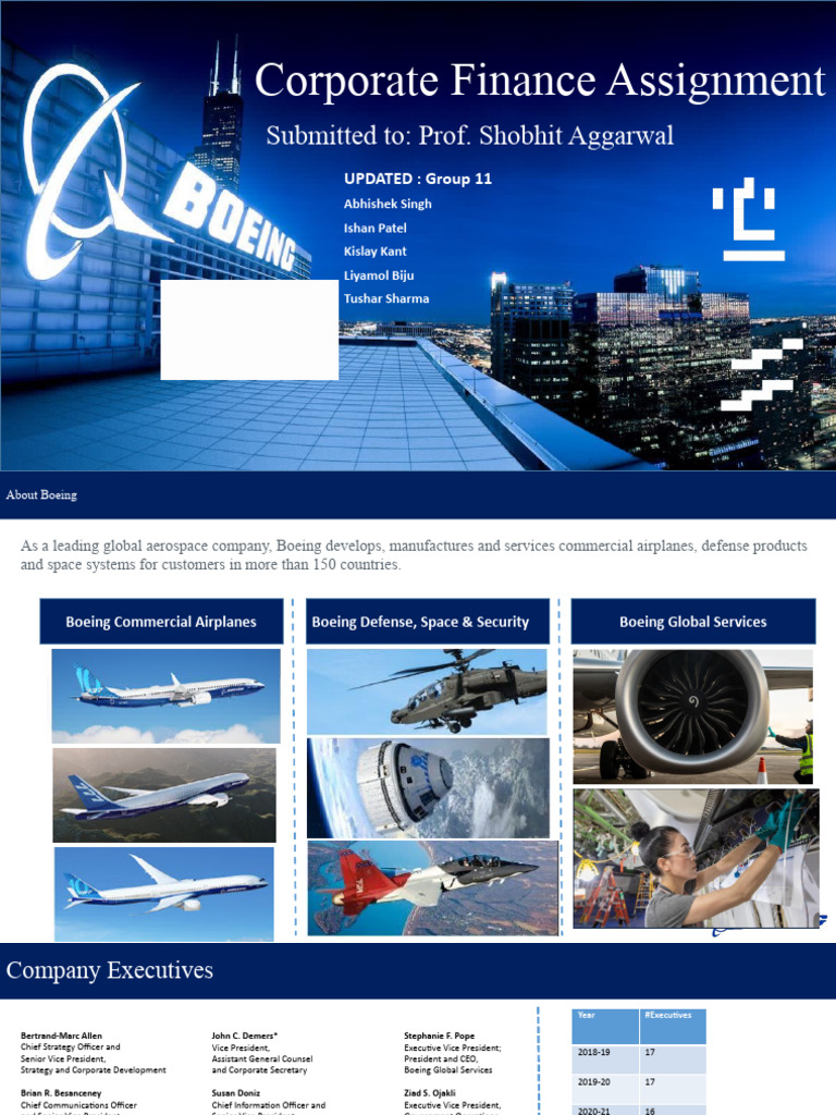 Boeing Corporate Finance Overview | PDF | Boeing | Employment