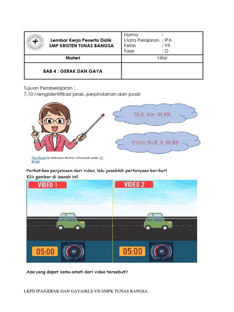 Gerak dan Gaya Kelas VII SMP | PDF