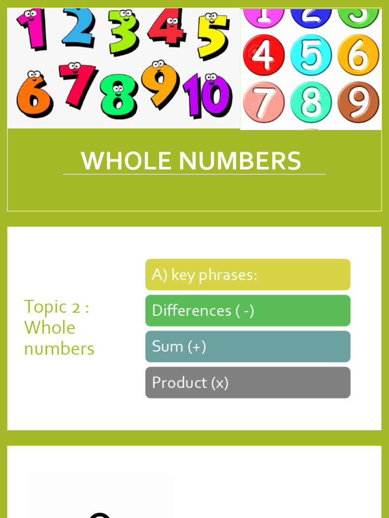 Whole Numbers | PDF | Teaching Methods & Materials