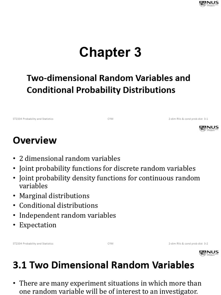 Two-Dimensional Random Variables | PDF | Probability Distribution ...