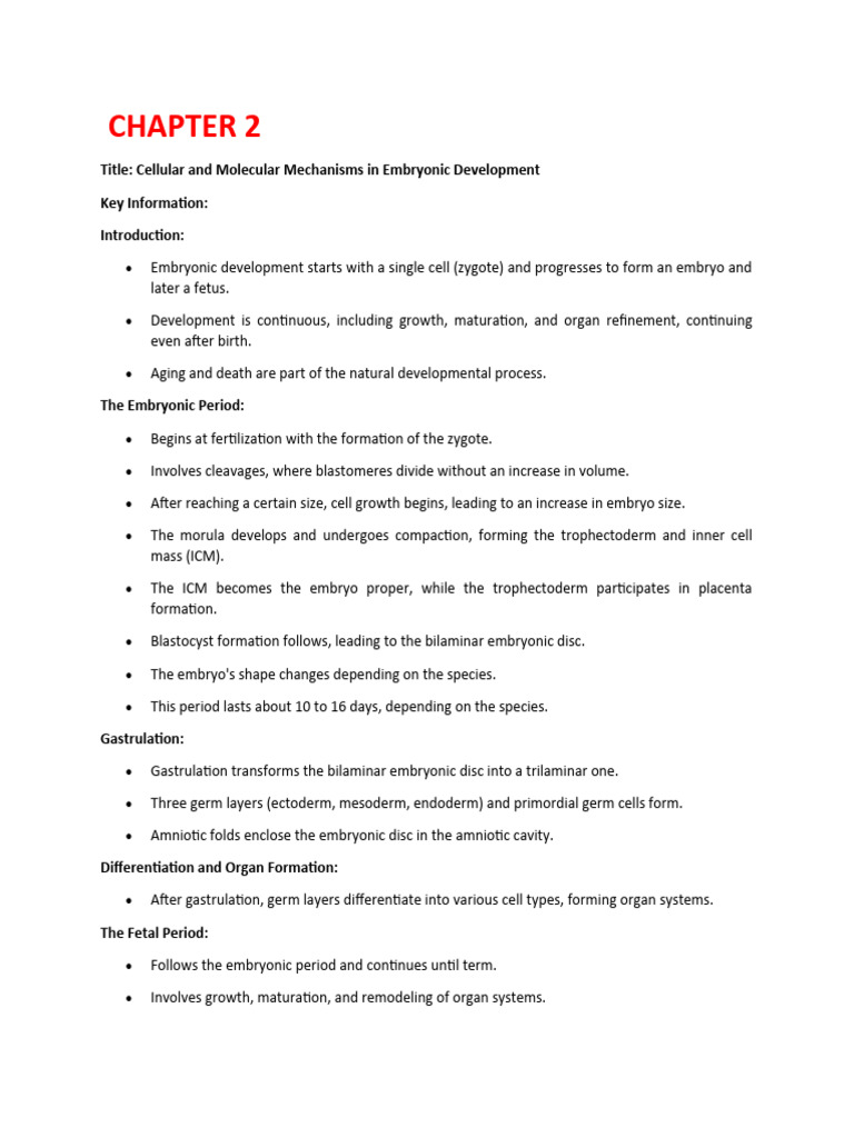 Chapter 2-6 Transes Embryo | PDF | Meiosis | Menstrual Cycle