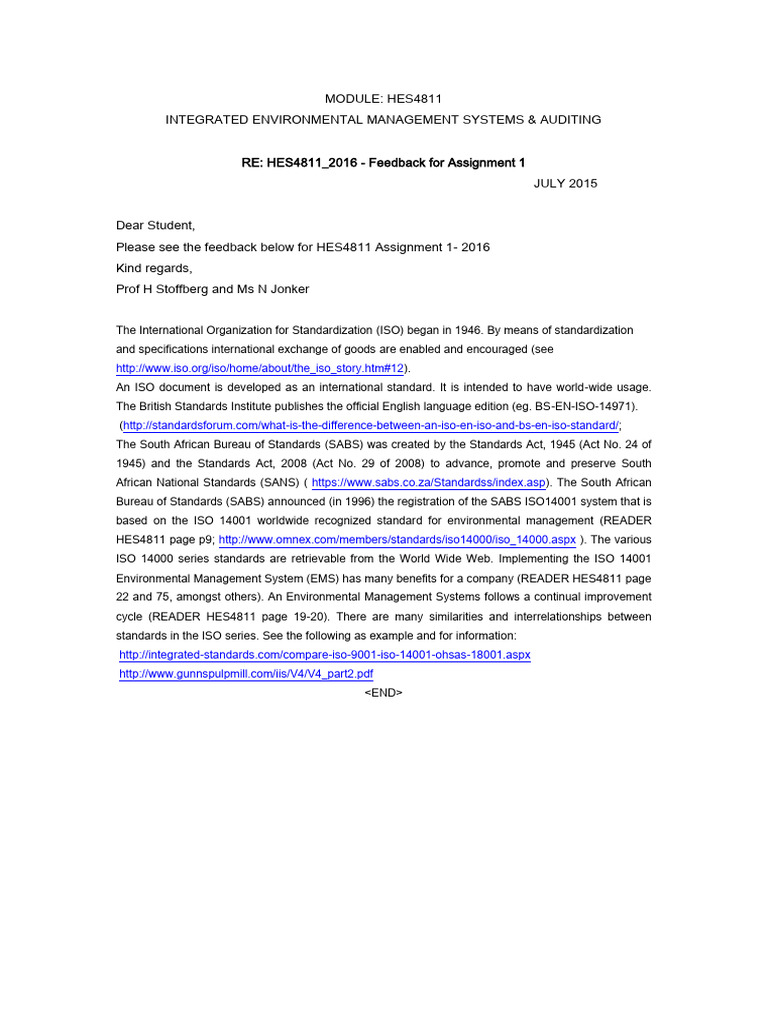 Student Feedback on EMS Assignment | PDF | Science & Mathematics | Technology & Engineering