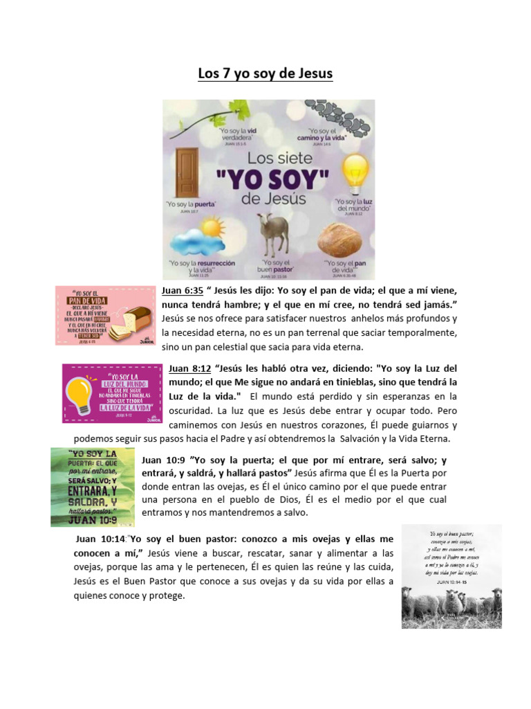 Los 7 Yo Soy de Jesus | PDF | Vida eterna (cristianismo) | Jesús