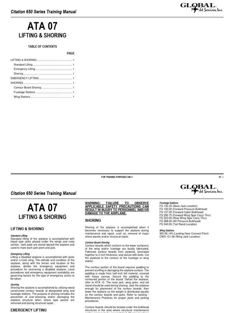 07 Lifting & Shoring | PDF | Fuselage | Airplane