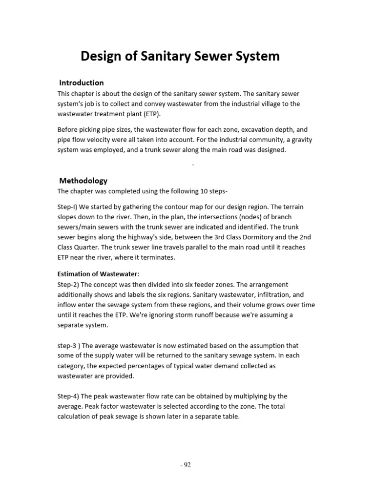 Design of Sanitary Sewer System | PDF | Sanitary Sewer | Combined Sewer