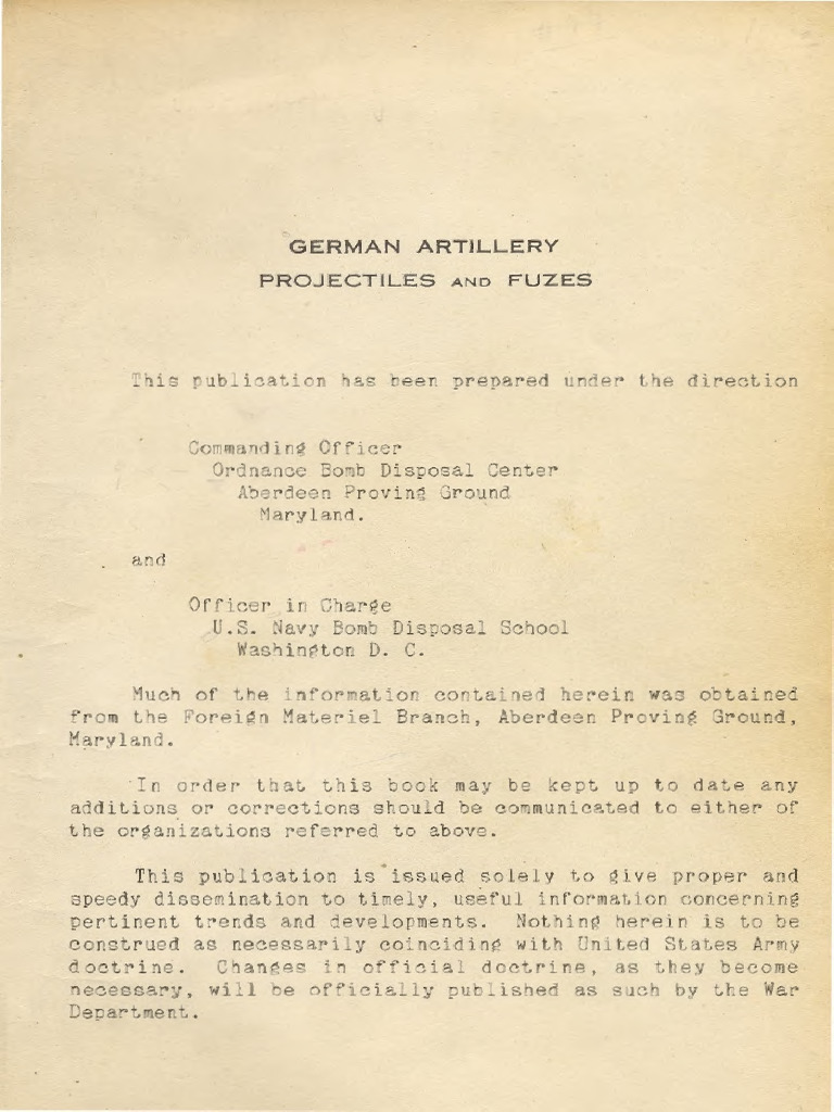 German Artillery Projectiles And Fuzes Pdf Shell Projectile