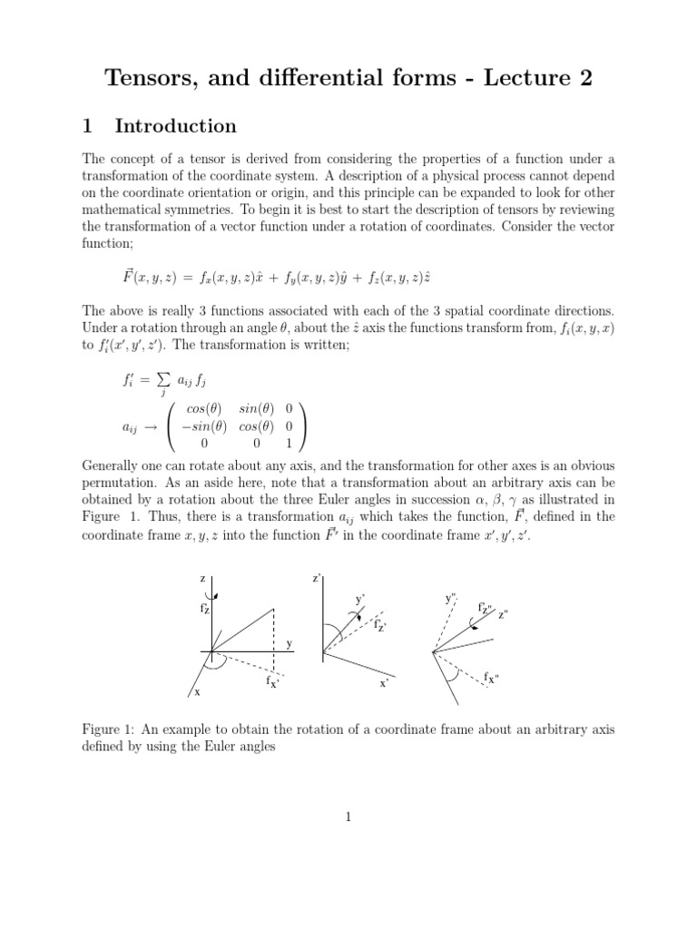 Lecture 2 | PDF | Tensor | Euclidean Vector