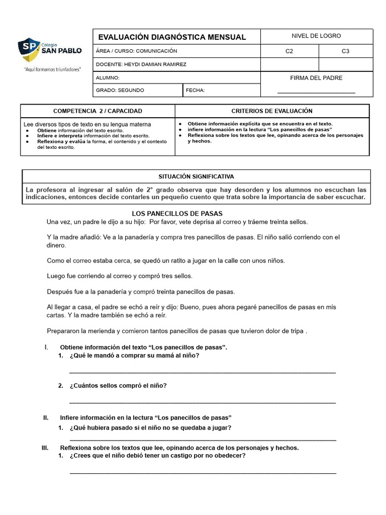 Examen de Comu | PDF | Ortografía | Evaluación