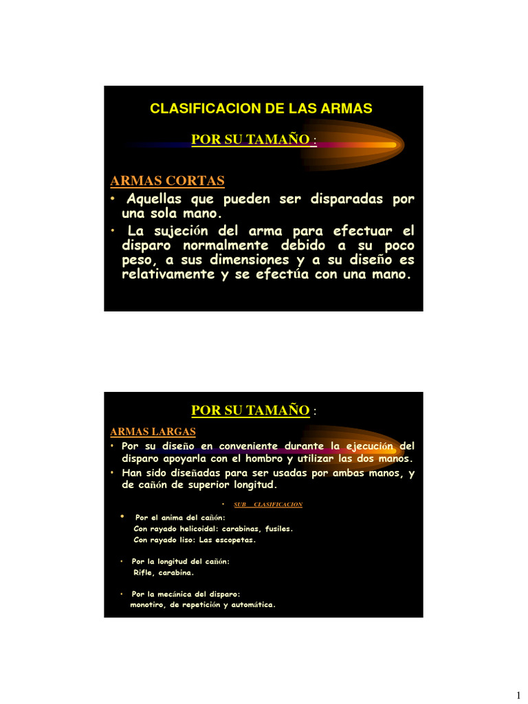 Clasificación de Armas de Fuego | PDF | Cartucho (armas de fuego ...