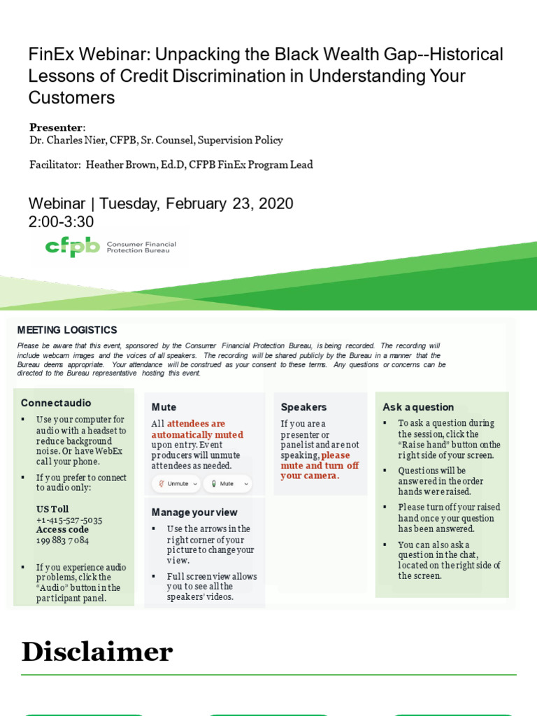 CFPB - Black Wealth Gap - Webinar Slides - 2021 02 | PDF | Home Owners ...