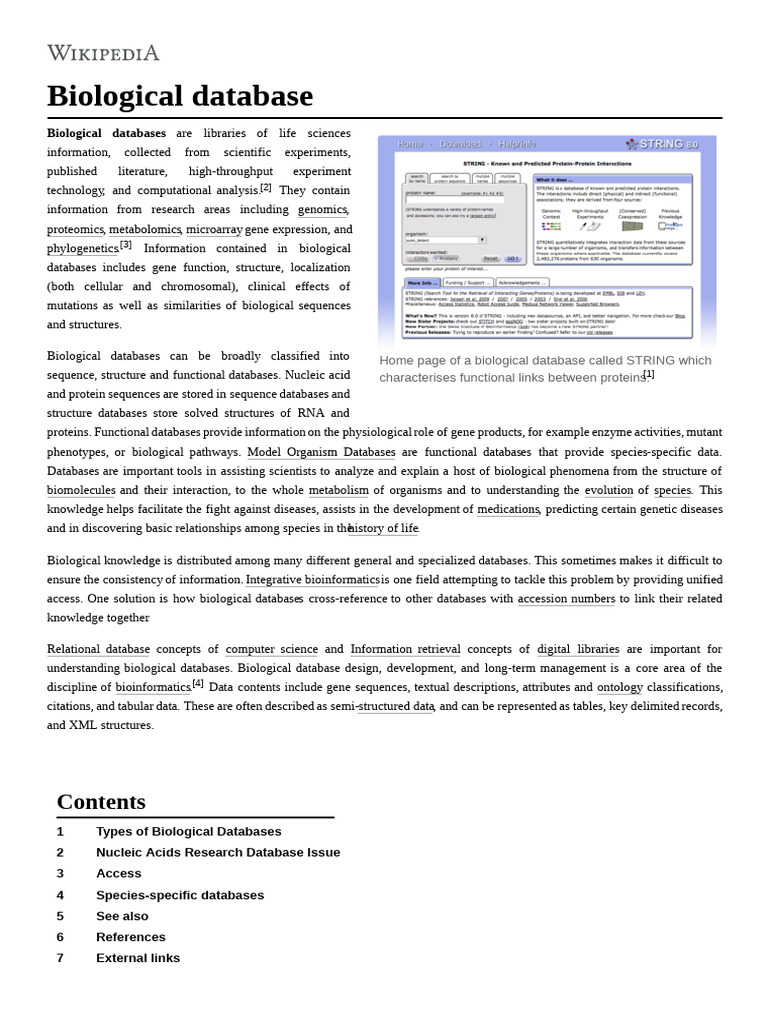 Biological Database | PDF | Genetics | Molecular Biology