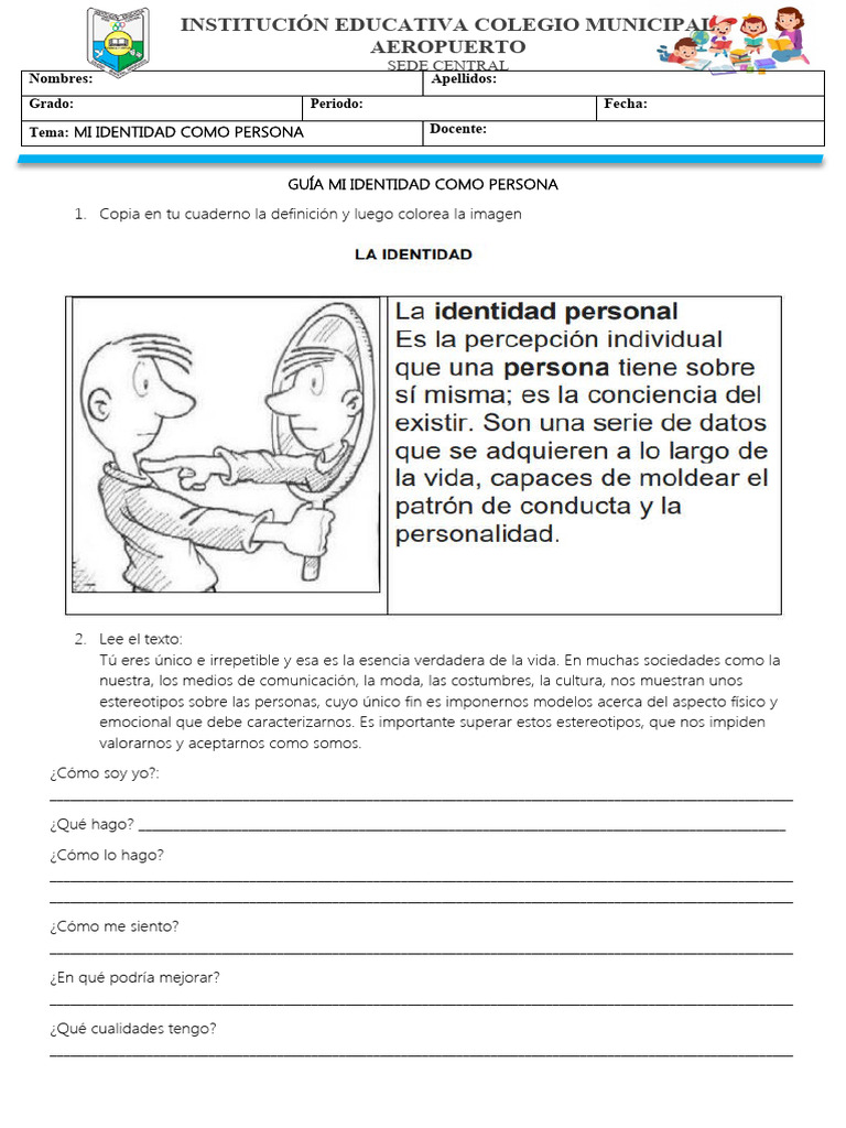 Guía sobre Mi Identidad Personal | PDF
