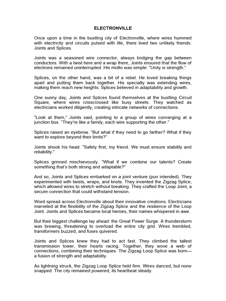 Short Story-Poem | PDF | Electrical Engineering | Electricity