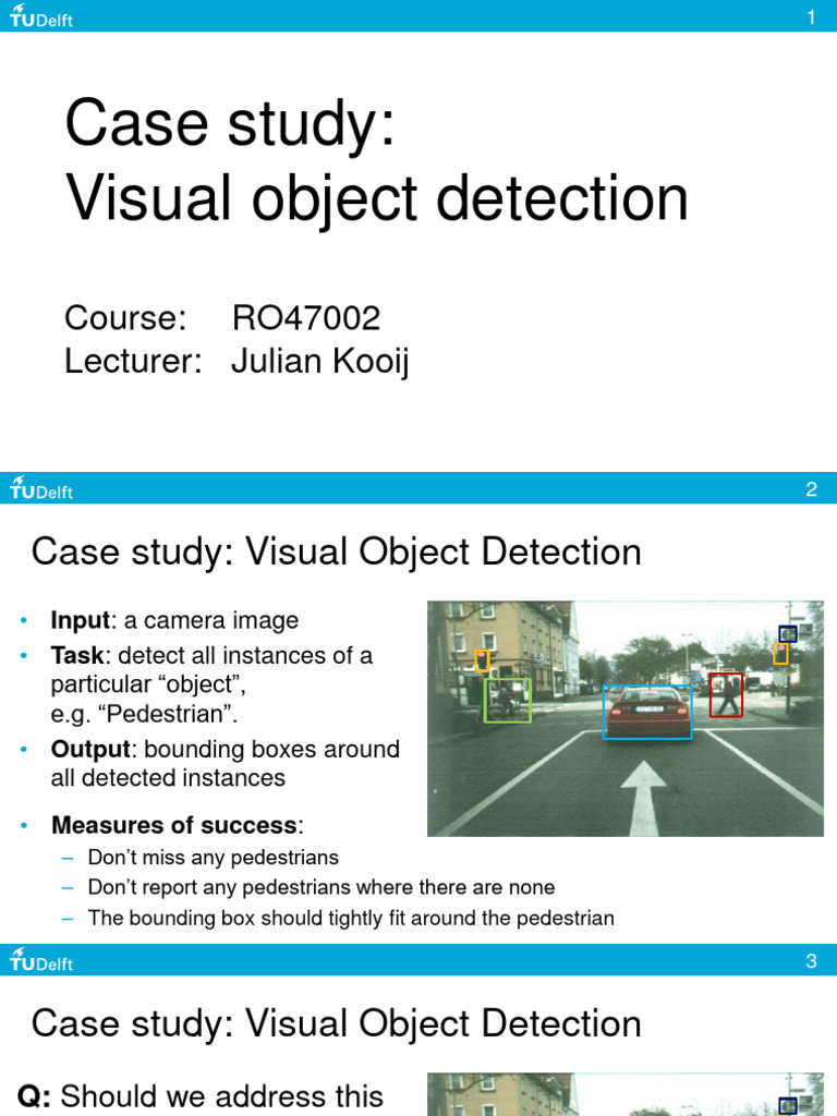 RO47002 - Lecture 2A - Case Study Visual Object Detection | PDF | Statistical Classification ...