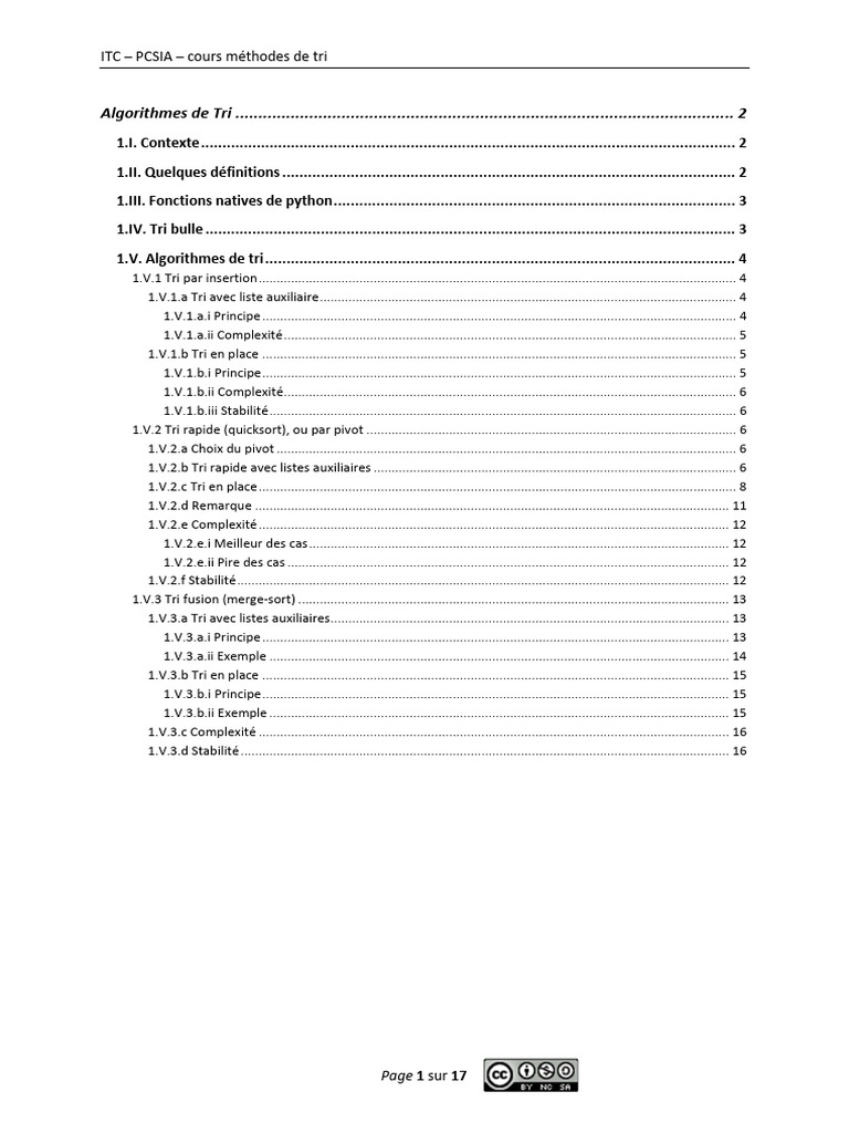 Méthodes de tri en Python | PDF | Algorithmes et structures de données ...