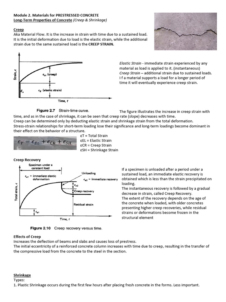 CE423 M2.2-Materials For Prestressed Concrete | PDF | Deformation (Engineering) | Strength Of ...