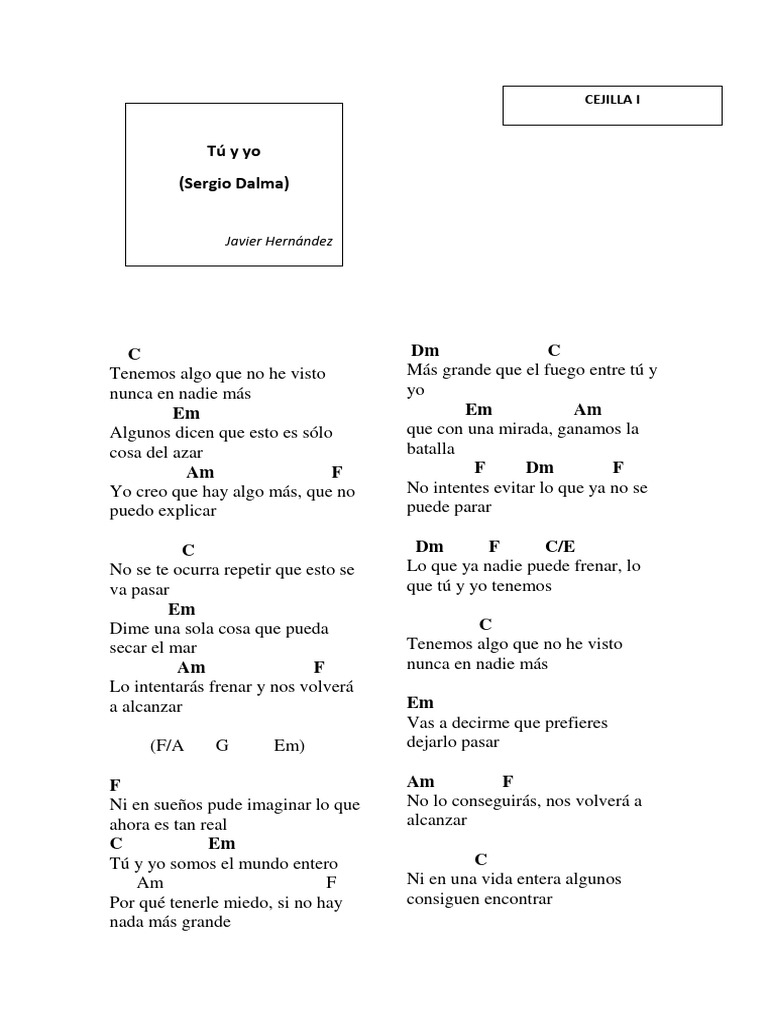 Tú y Yo (Acordes) | PDF