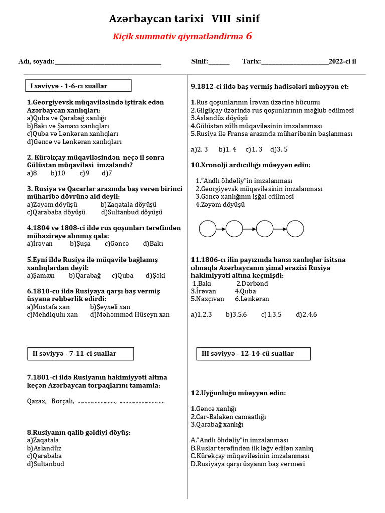 Viii Sinif Az.t - Ksq-6 | PDF