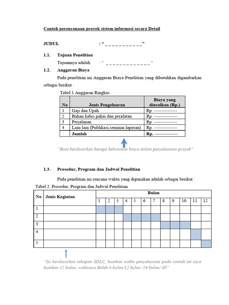 Contoh Format Perencanaan SI | PDF