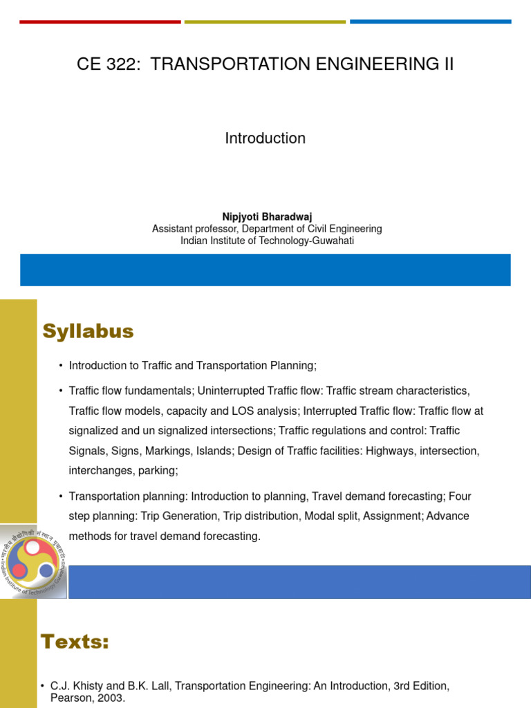Transportation Engineering II | PDF | Traffic | Transport
