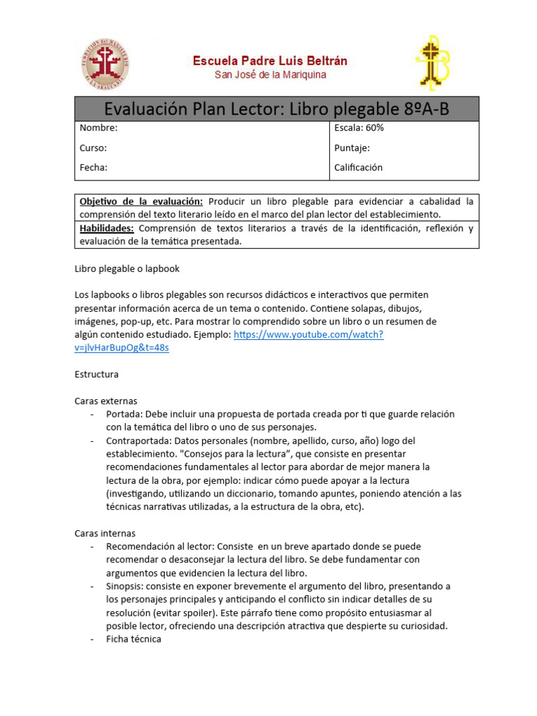 Evaluación Plan Lector | PDF