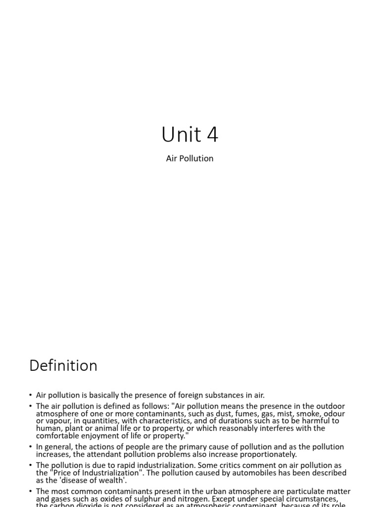 Unit 4 Complete - Eee | Download Free PDF | Particulates | Air Pollution