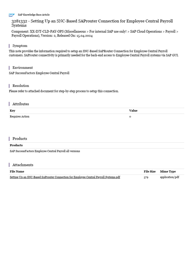 Setting Up An Snc-Based Saprouter Connection For Employee Central ...