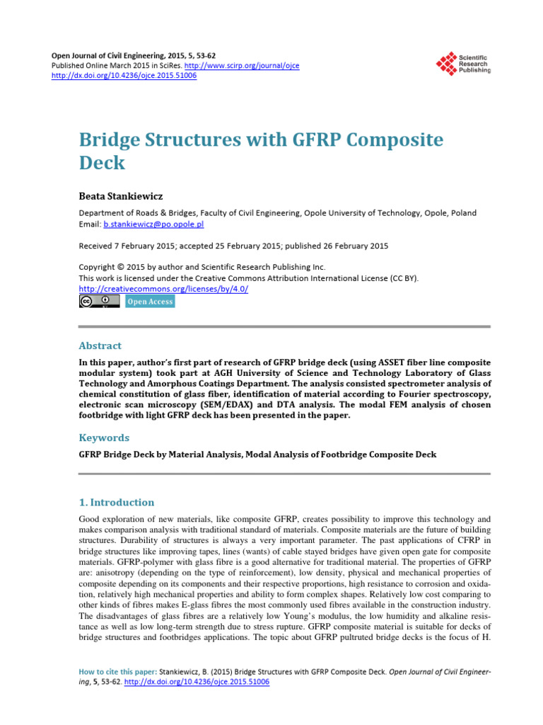 Bridge Structures With GFRP Composite | PDF | Strength Of Materials ...
