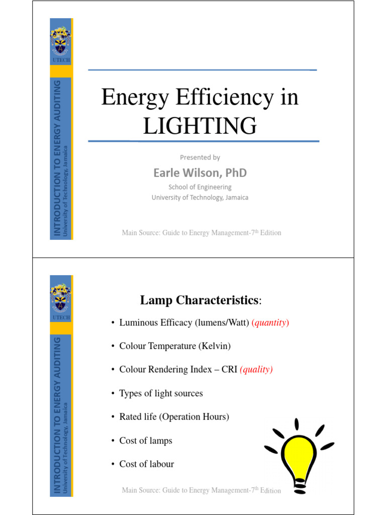 Lecture 4 - Energy Efficiency in LIGHTING | PDF | Fluorescent Lamp ...