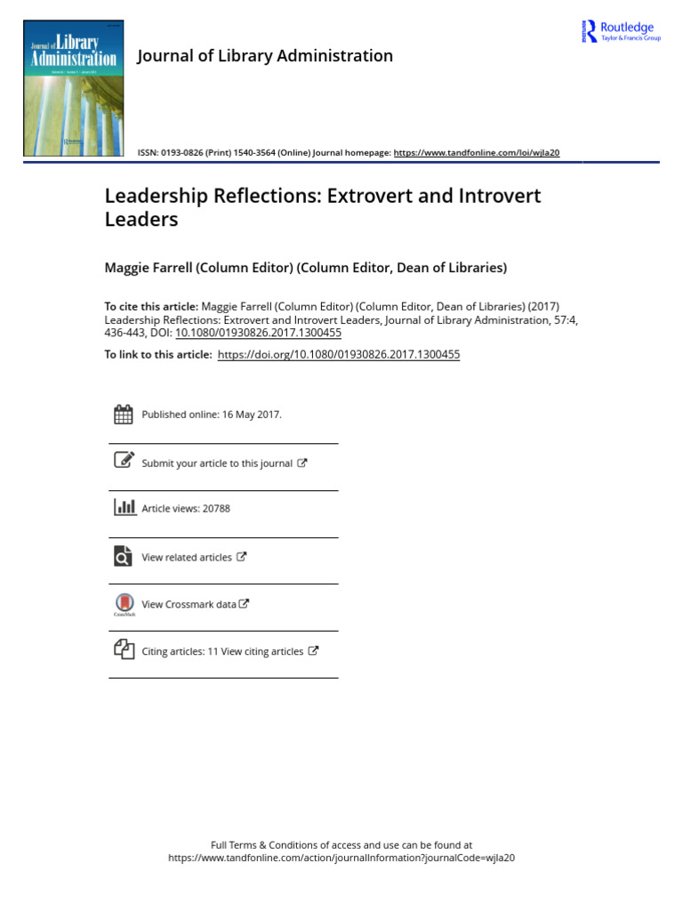 Leadership Reflections - Extrovert and Introvert Leaders | PDF | Leadership | Extraversion And ...